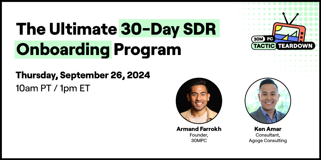 The Ultimate 30-Day SDR Onboarding Program