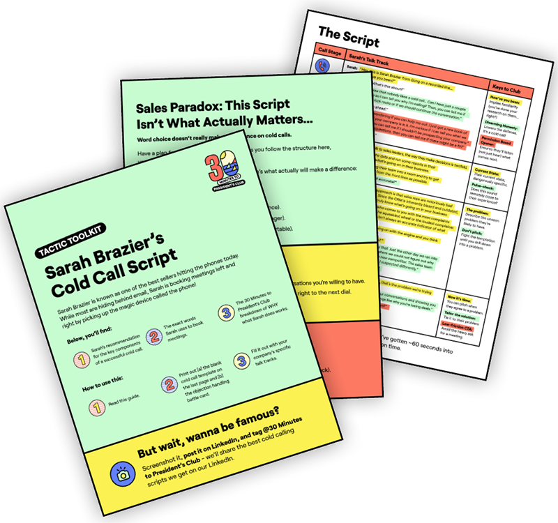 Sarah Brazier's Cold Call Script